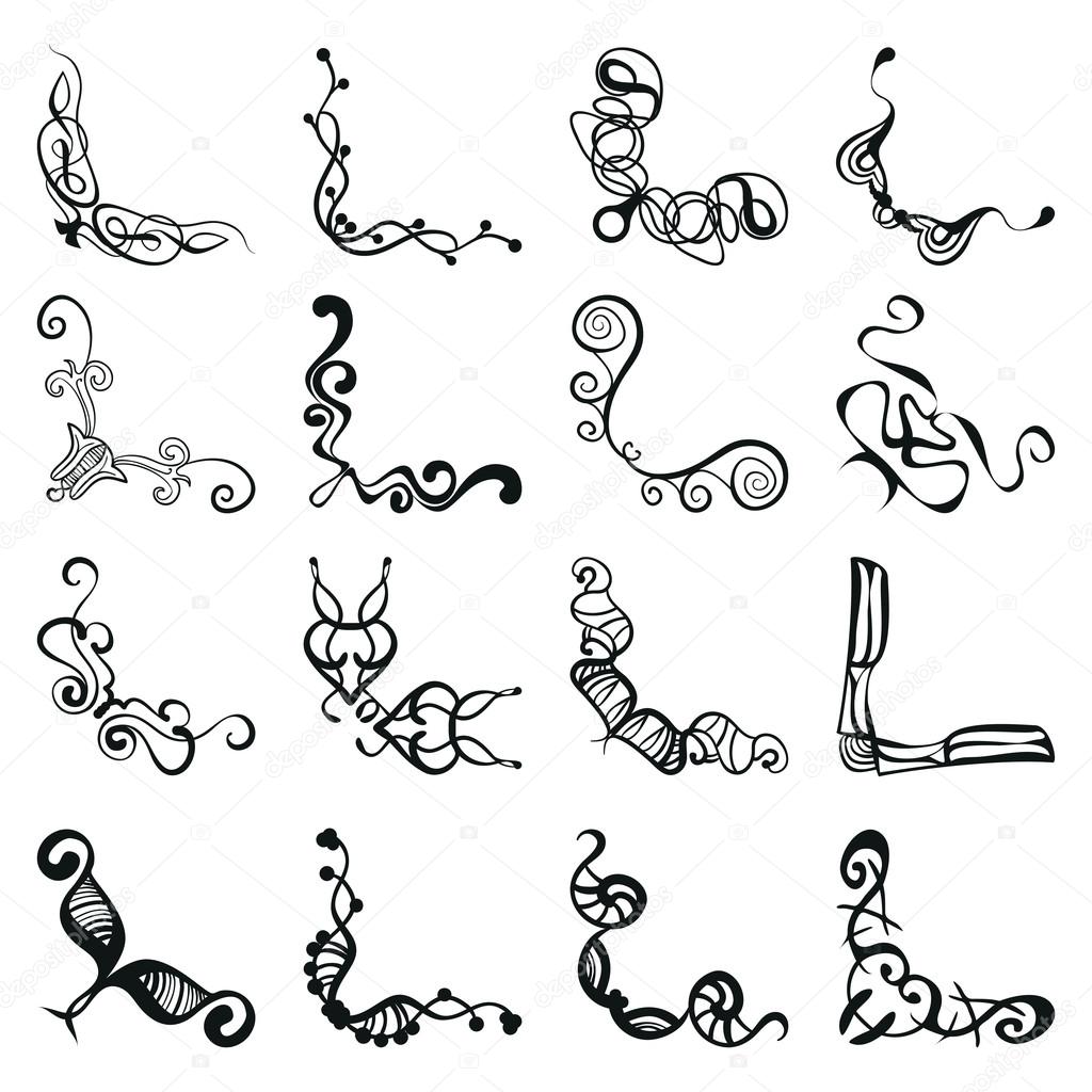 Decorative elements. Angle design. — Stock Vector © artskvortsova #83253230