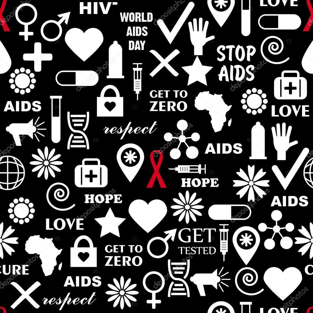 Seamless pattern with symbols of AIDS Stock Vector Image by ...