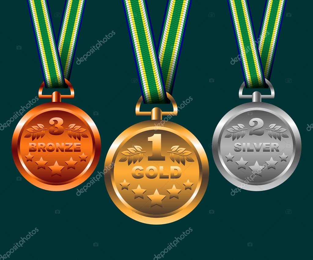 Medallas de oro, plata y bronce Vector de stock #94424182 de ©artskvortsova