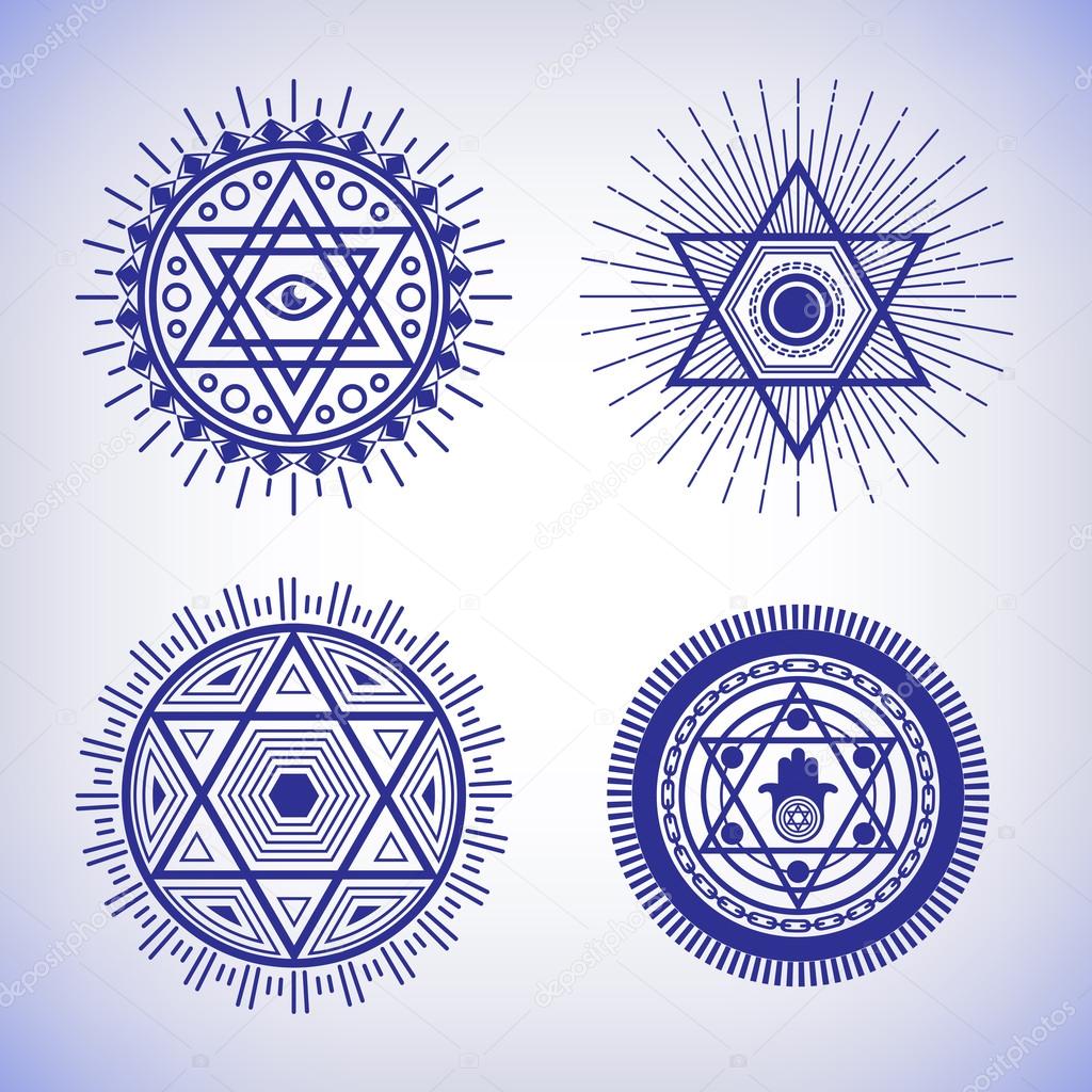 Israel sacred geometry signs — Stock Vector © artskvortsova #97714952
