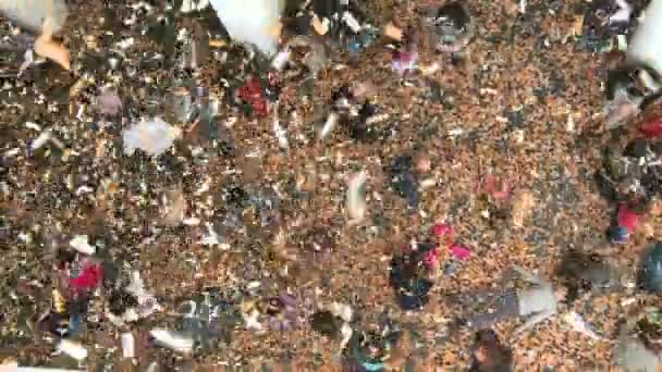 Multicolored Confetti Falling on Children Party. Celebration party with ...