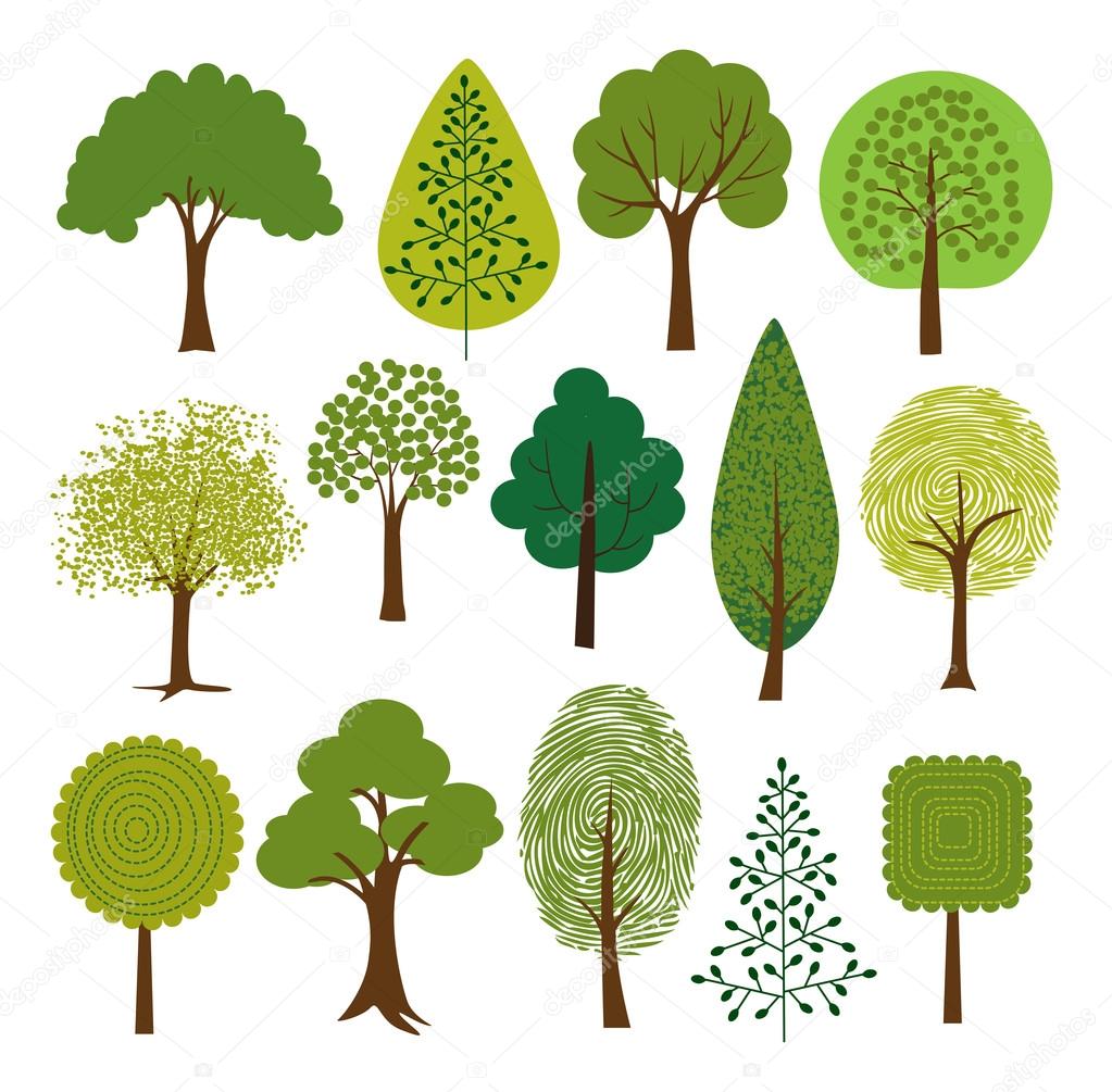 Trees clip art — Stock Vector © scrapster #69305193
