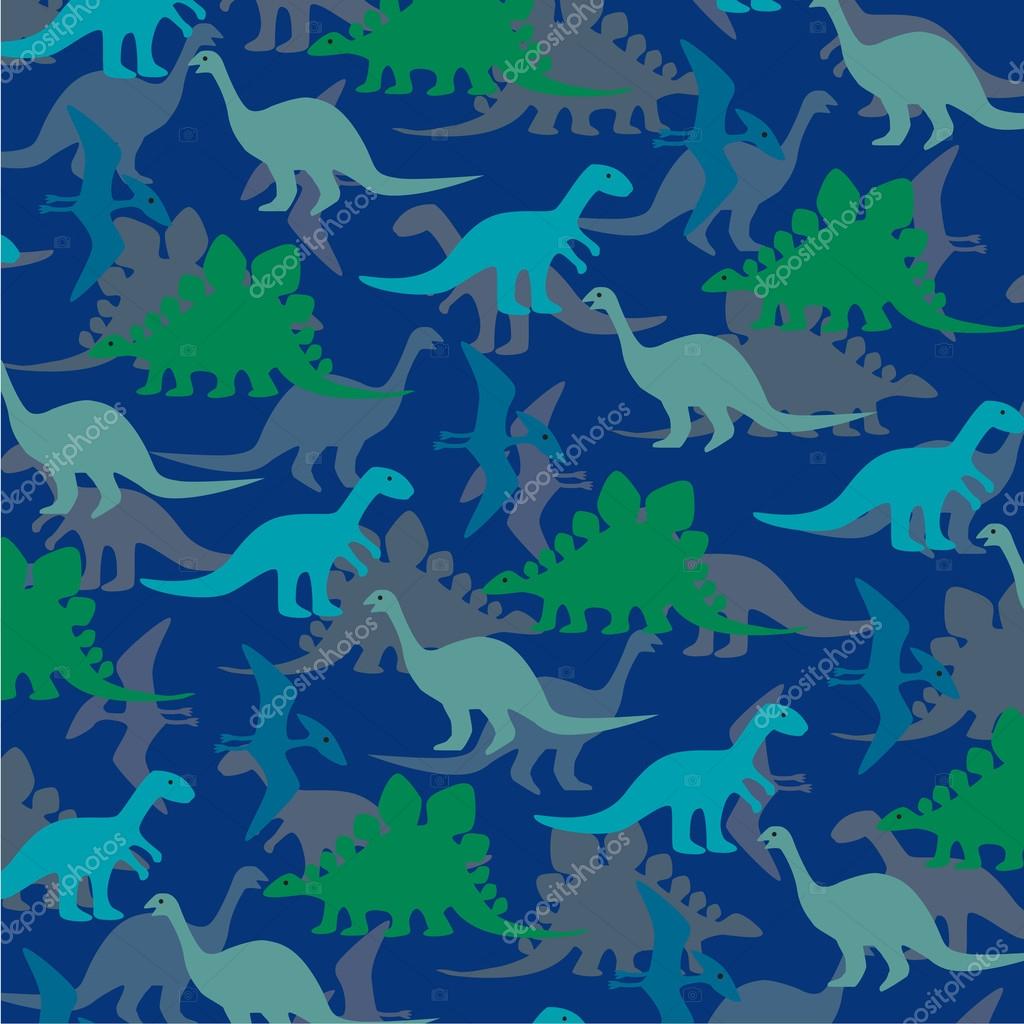 Blue and green dinosaurs pattern Stock Vector Image by ©scrapster #97166812
