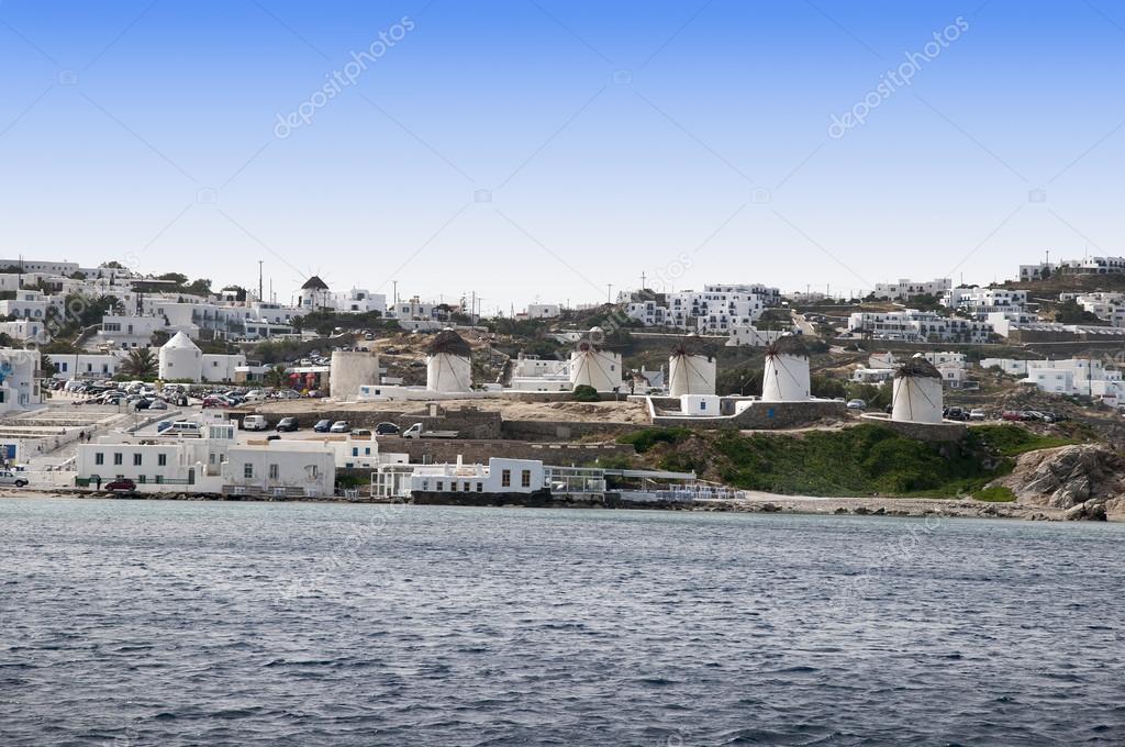 Chora la ciudad principal en la isla de Mykonos Grecia 2022