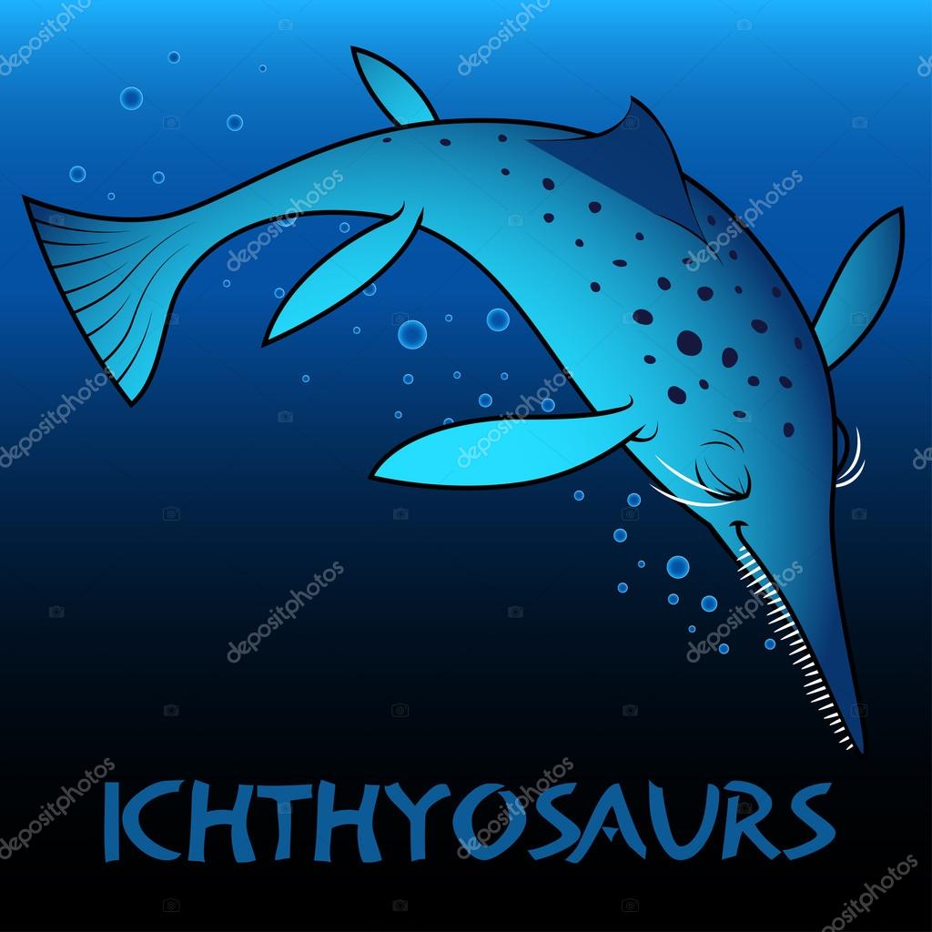 Ichthyosaurs cute character dinosaurs Stock Vector Image by ...