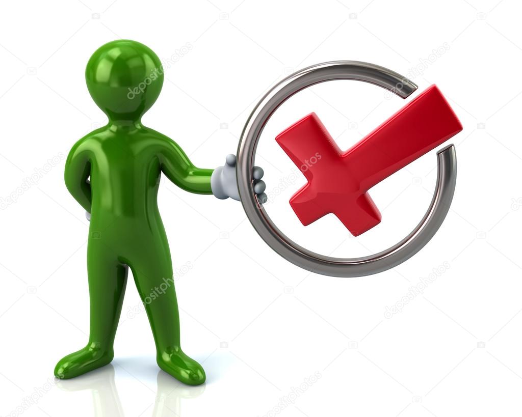 Man character holding check mark Stock Photo by ©valdum 102635920