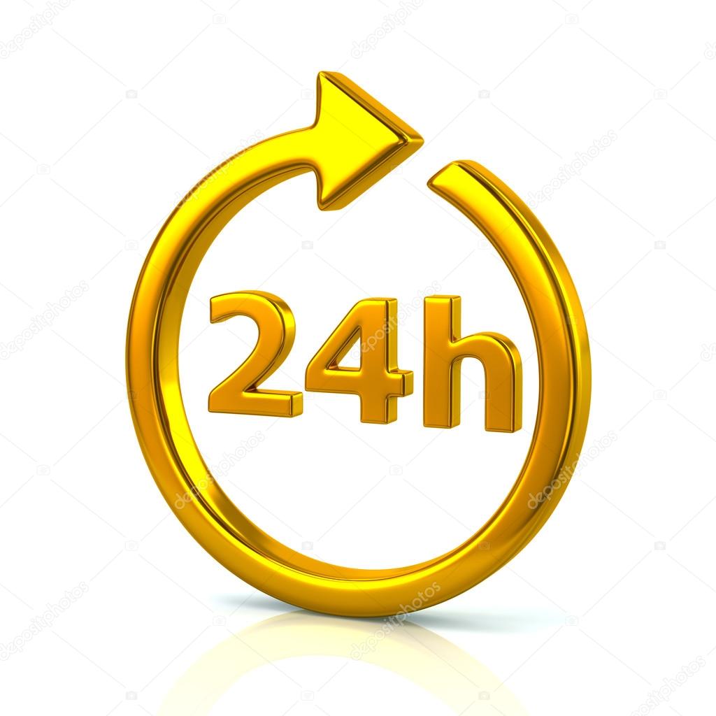 Golden open 24 hours icon Stock Photo by ©valdum 107768170