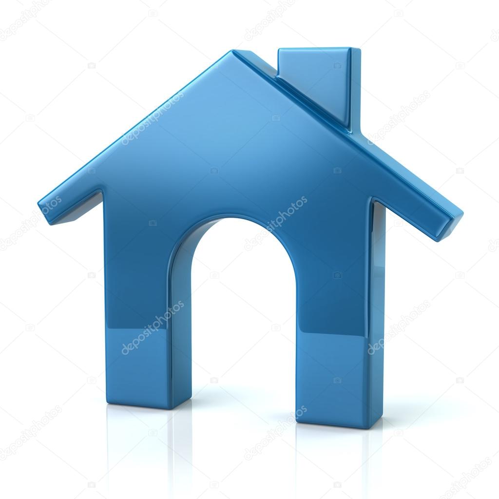 Blue home icon — Stock Photo © valdum #108381250