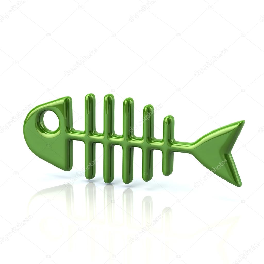 Green fishbone icon — Stock Photo © valdum #109909180