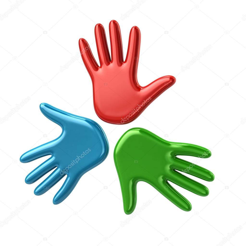 Three hands icon — Stock Photo © valdum #115582078