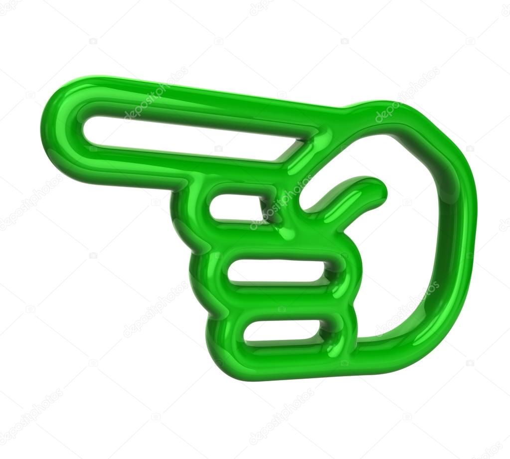 Green pointer hand on white — Stock Photo © valdum #64574637