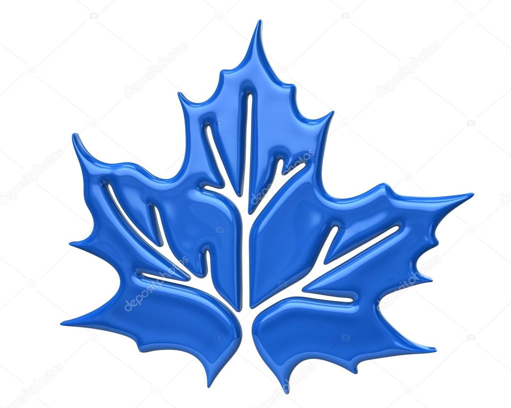 Blue maple leaf icon — Stock Photo © valdum #64574683