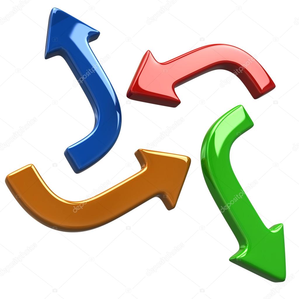 Four arrows on white Stock Illustration by ©valdum #66394217