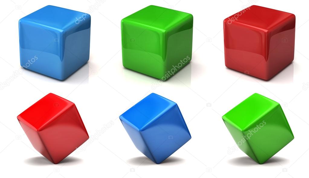Set of colorful cubes Stock Photo by ©valdum 74293757