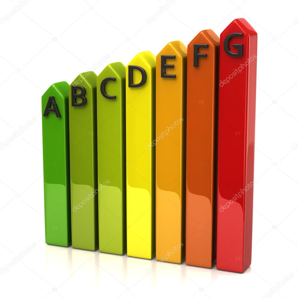 Energy rating graph with arrows Stock Photo by ©valdum 76743829