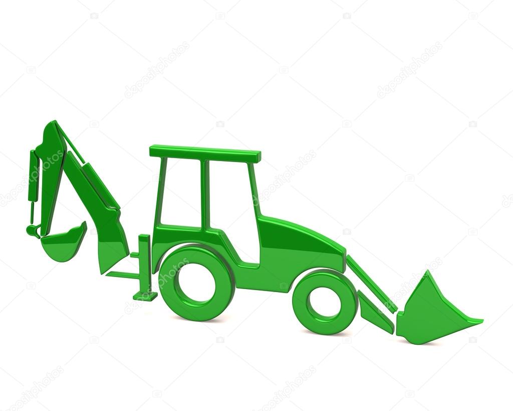 Green bulldozer icon — Stock Photo © valdum #77258164