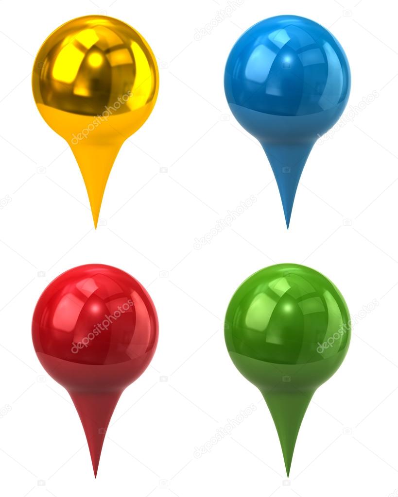 Set of map markers, map pins Stock Photo by ©valdum 77258358