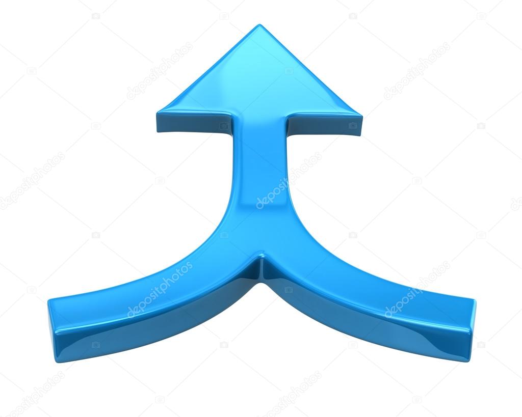 Flèche double bleue image libre de droit par valdum © #80586718