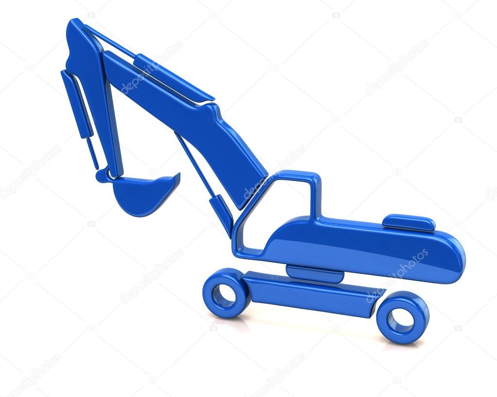 Blue excavator icon — Stock Photo © valdum #81795326
