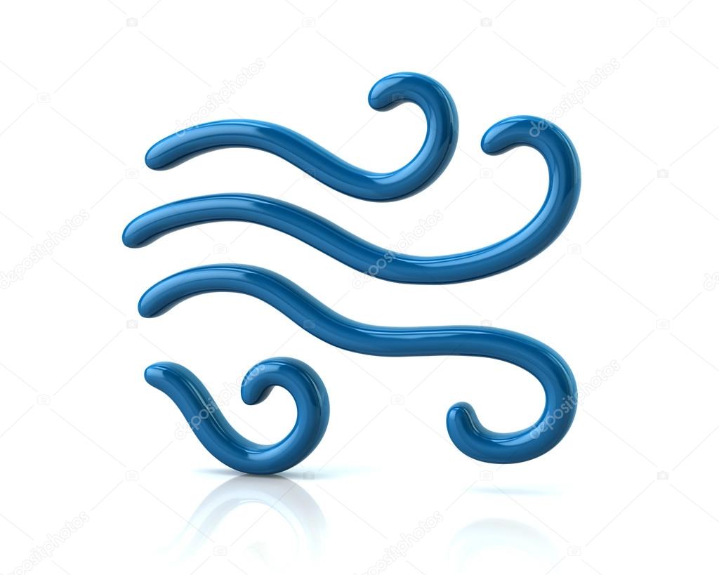 Blue blowing wind symbol Stock Photo by ©valdum 97667230