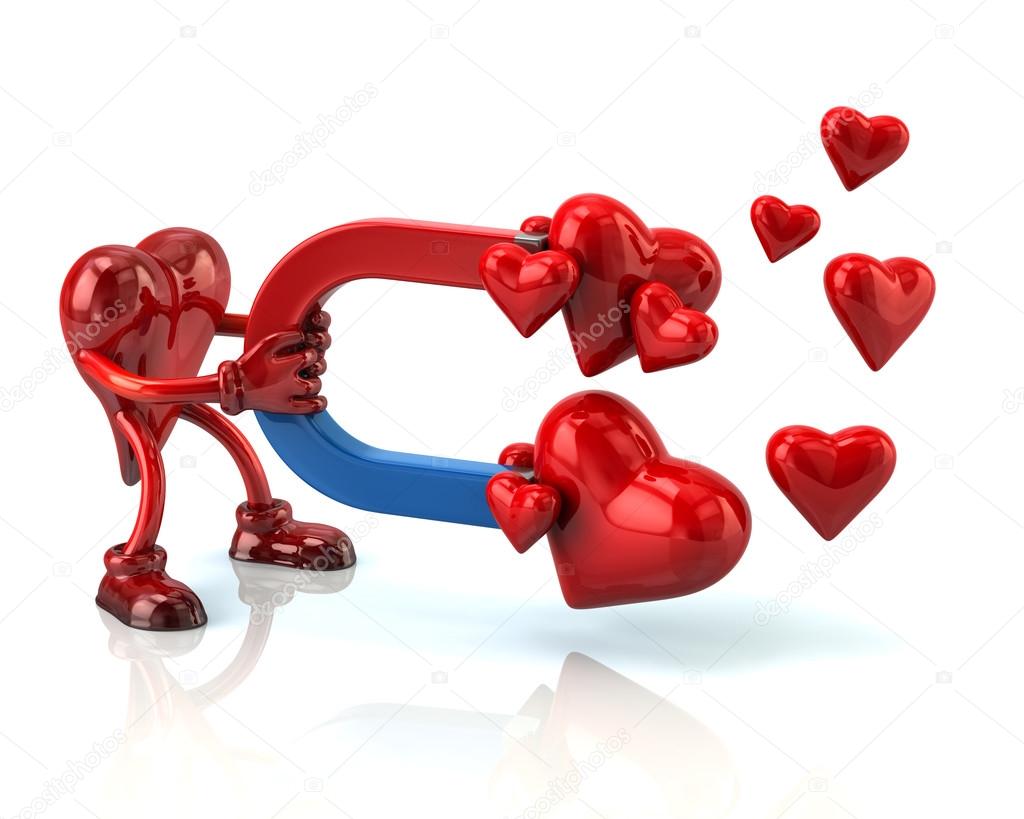 Heart attracts hearts with magnet Stock Photo by ©valdum 97951924