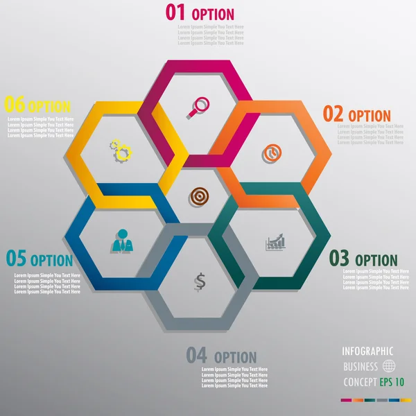Orange infographic hexagons with axis Stock Vector Image by ...