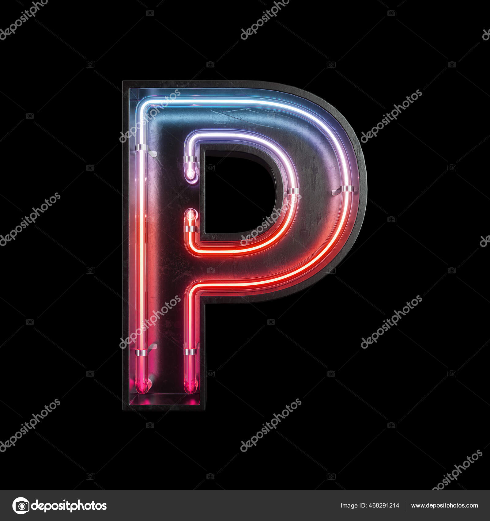 Neon Light Alphabet Clipping Path Illustration — Stock Photo ...