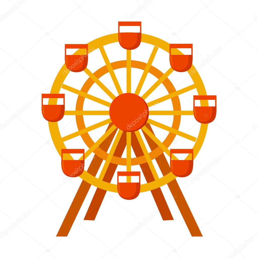 Ferris wheel icon cartoon. Single building icon from the big city ...