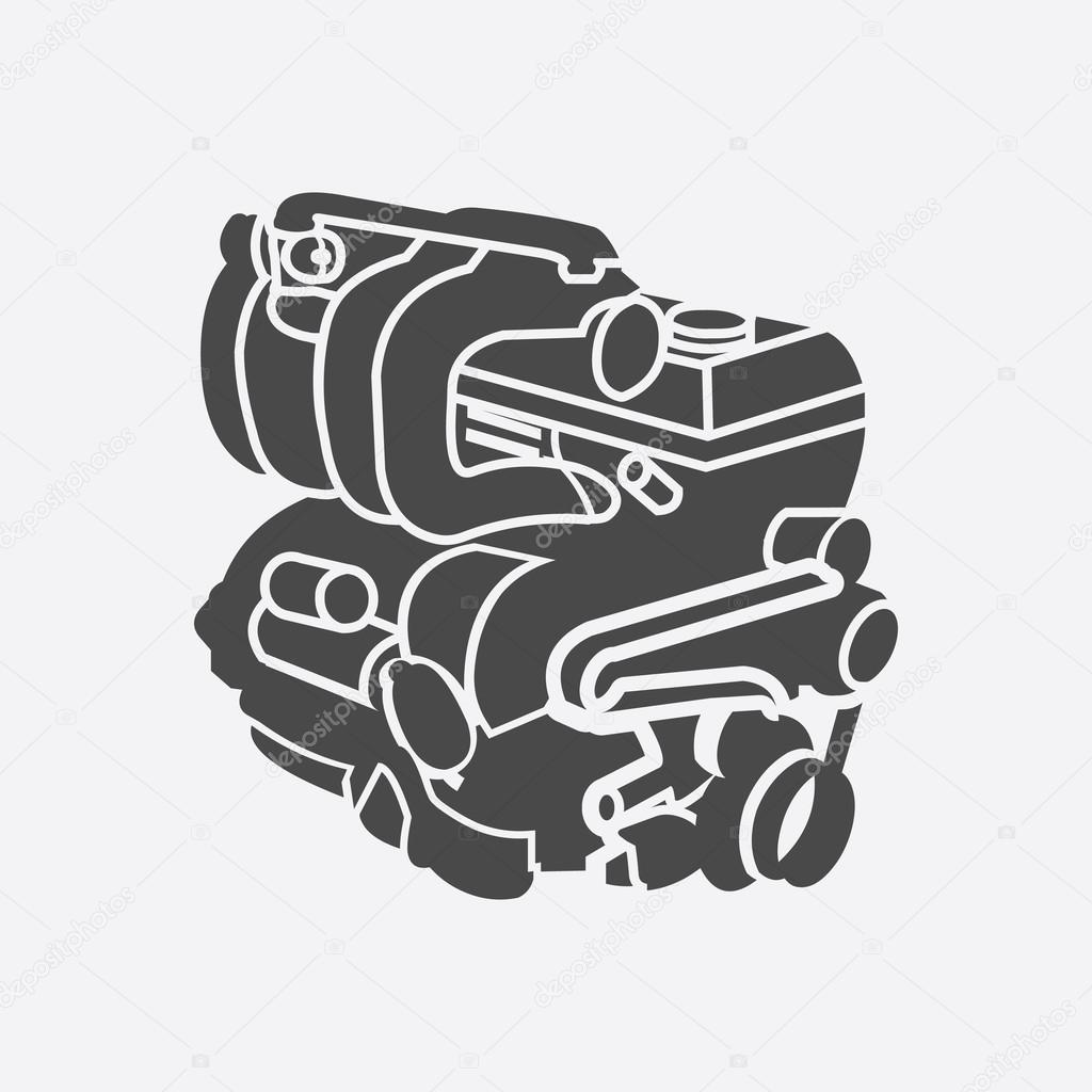 Car engine icon. Single car repair part icon. — Stock Vector ...