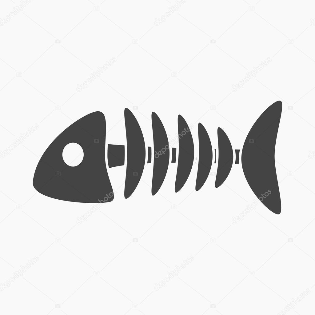 Fish bone icon of vector illustration for web and mobile Stock Vector ...