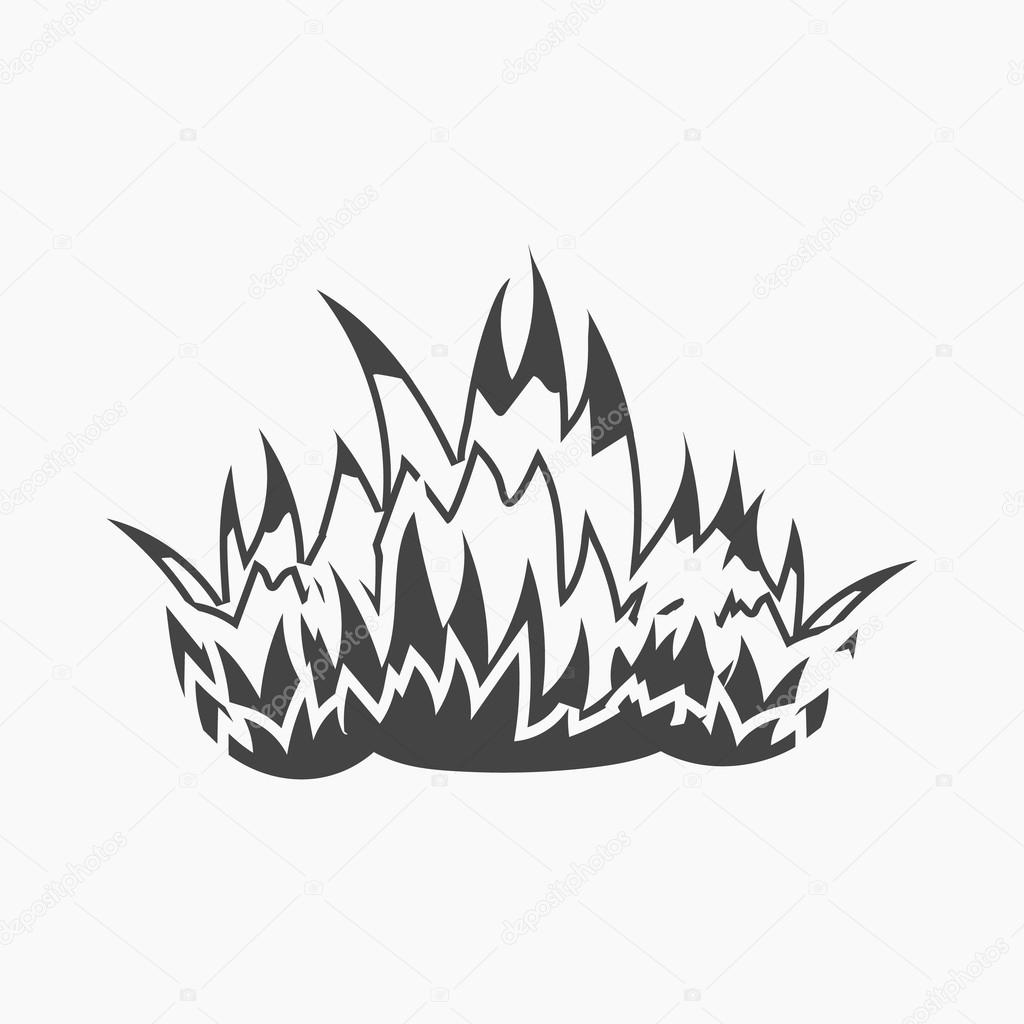 Fire icon black. Single silhouette fire equipment icon from the big ...