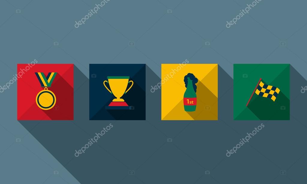 Tournament winner icon in flat design wihh long shadow — Stock Vector ...