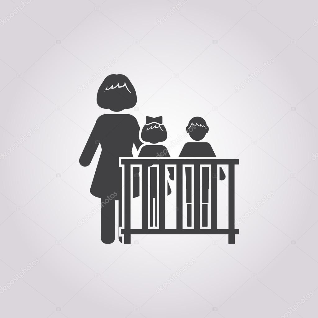 Cot icon on white background Stock Vector Image by ©PandaVector #92392630