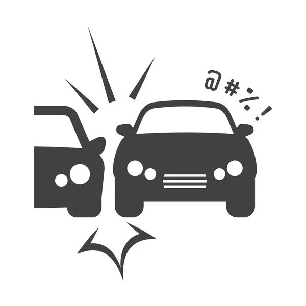 Car crash black simple icon on white background for web Stock Vector by ...