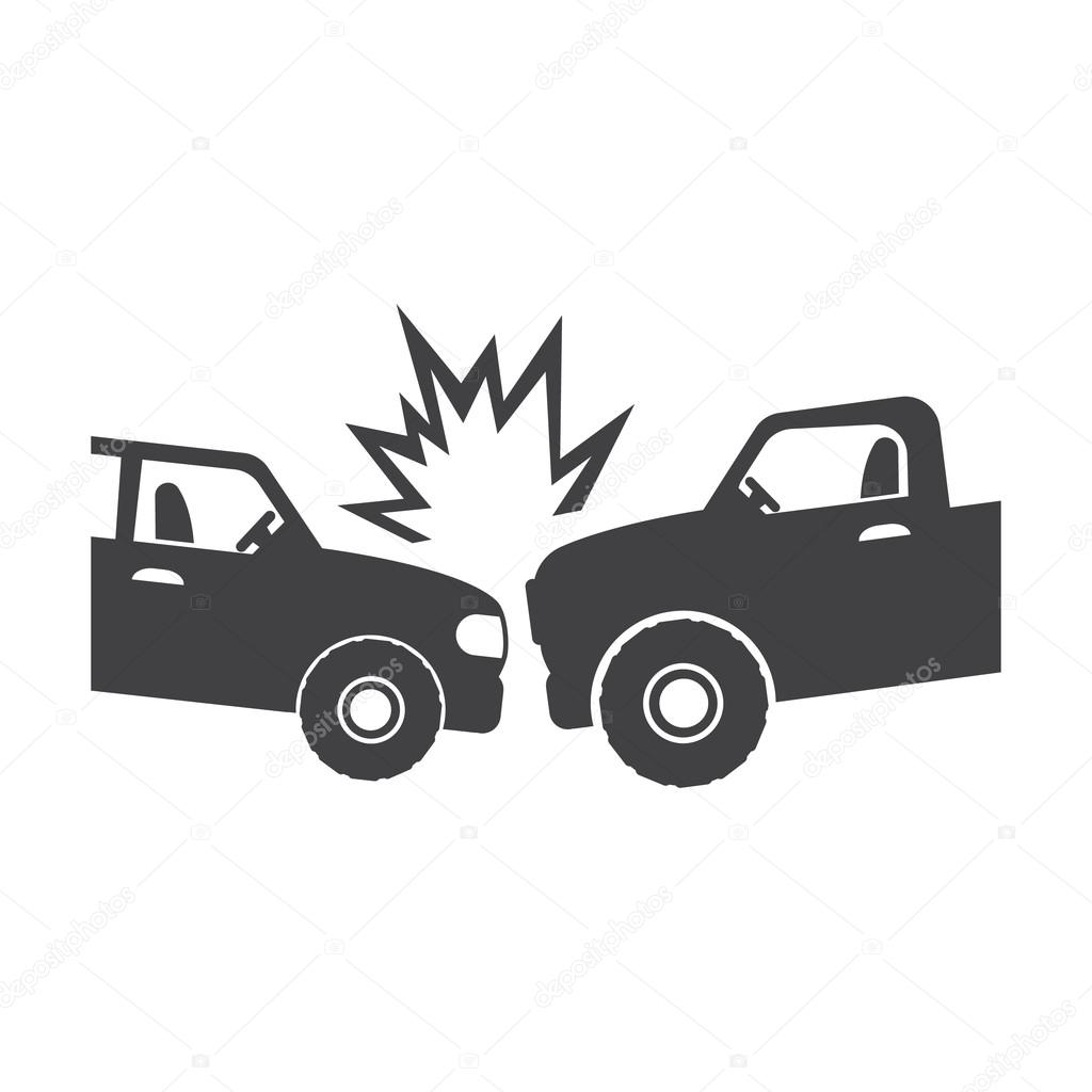 Car crash black simple icon on white background for web Stock Vector by ...