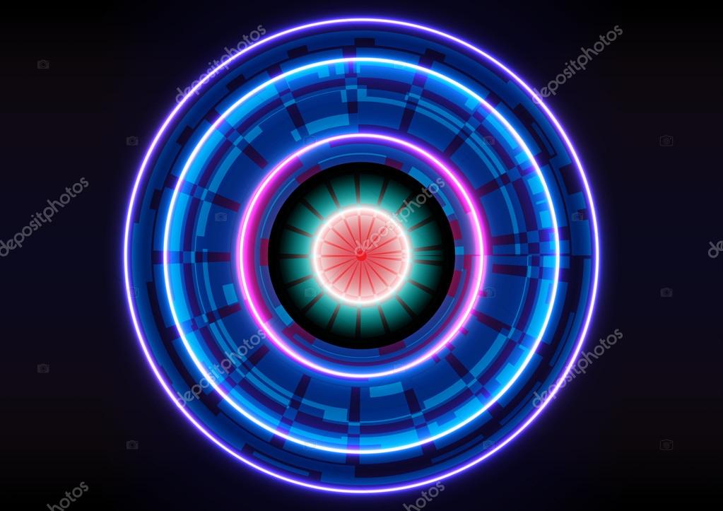 Technology abstract background circle light blue effect Stock Vector ...