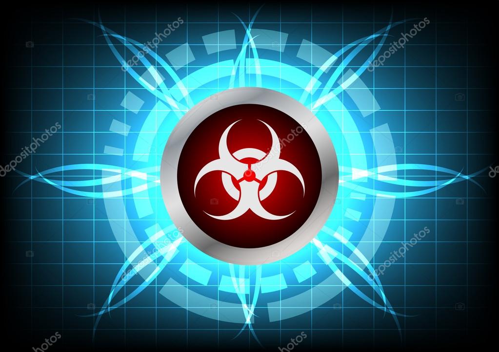 Biohazard Symbol Blue