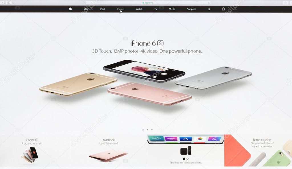 Bangkok, Thailand - May 24, 2016: Close up Apple Inc. website on ...