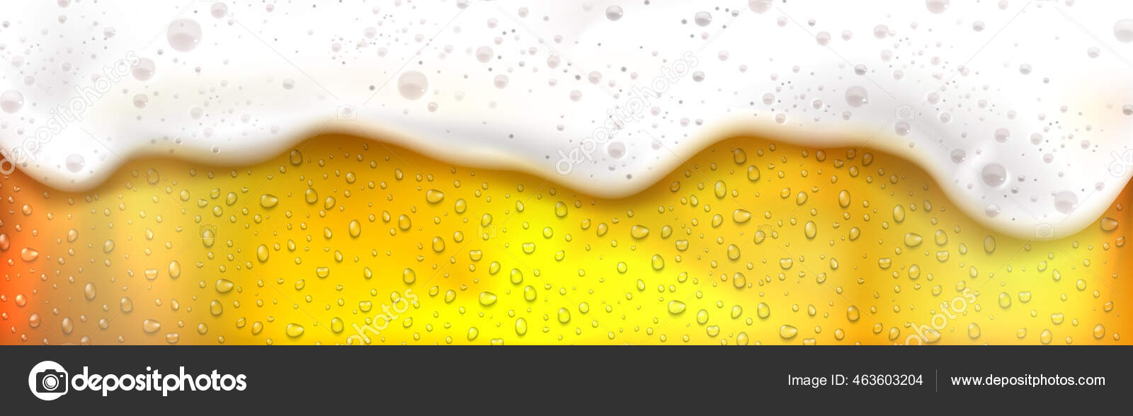 Realistic Beer Background Foamy Drink Dripping Drops Vector ...