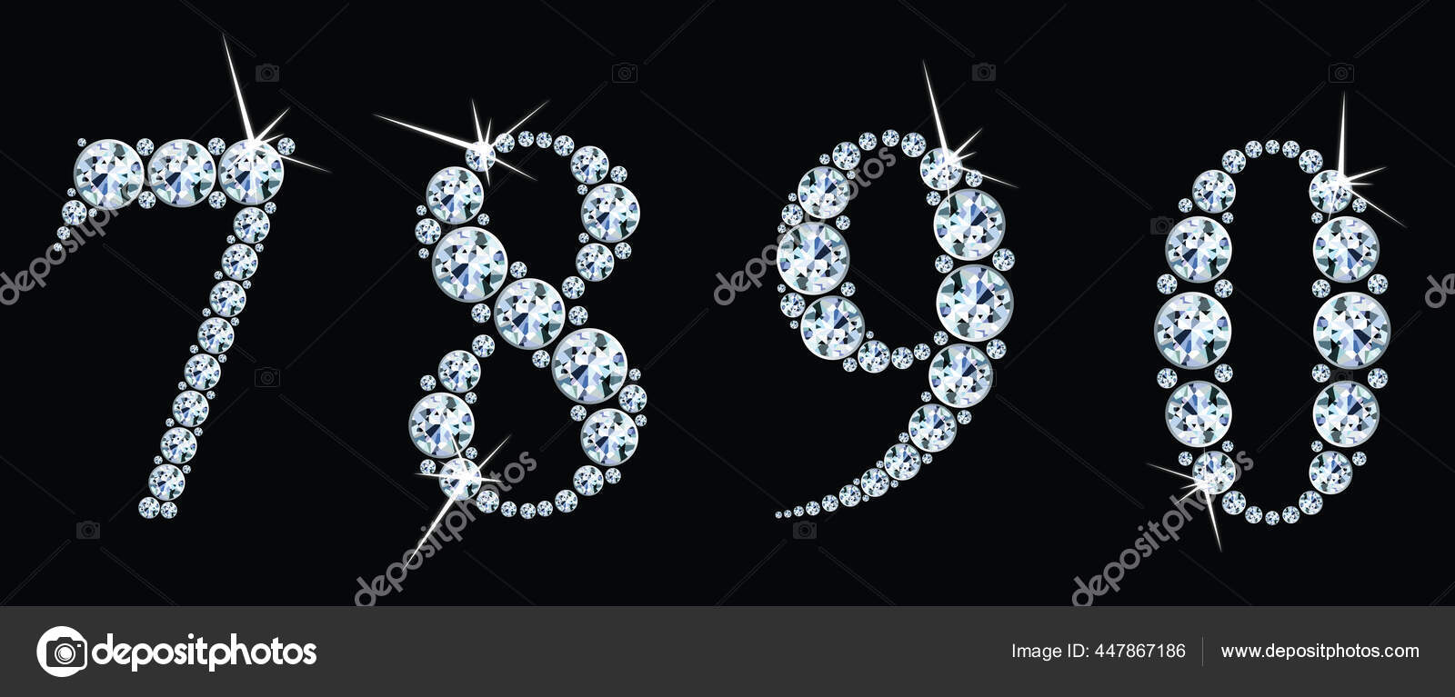 Diamond Numbers Set Vector Eps10 Stock Vector by ©ralwel 447867186