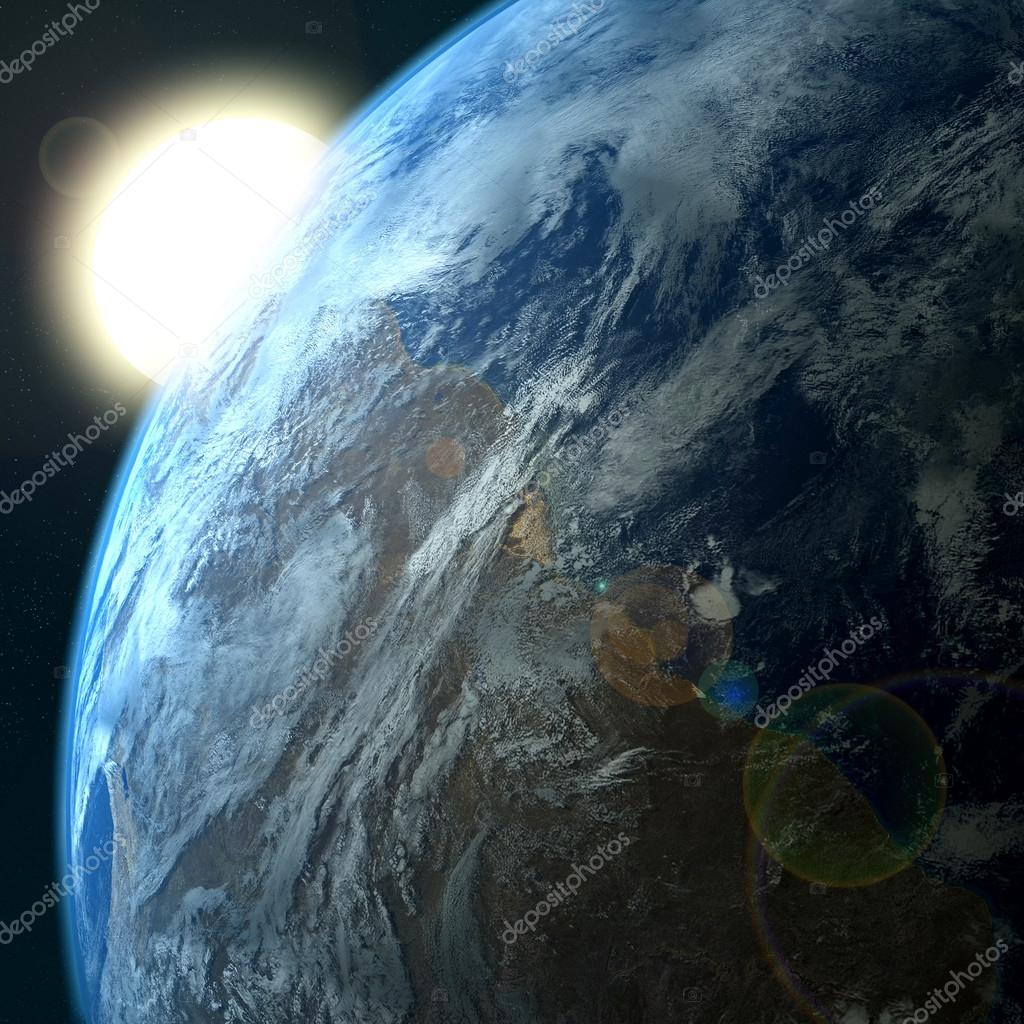 Sunrise over Earth seen from space — Stock Photo © ralwel #67094453