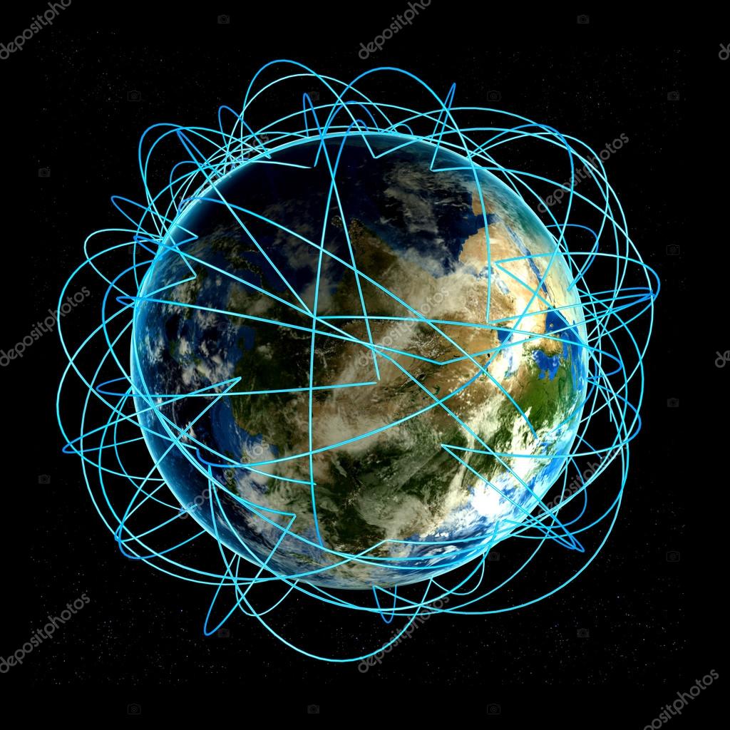 Concepto de Internet de global business y rutas importantes basadas en ...