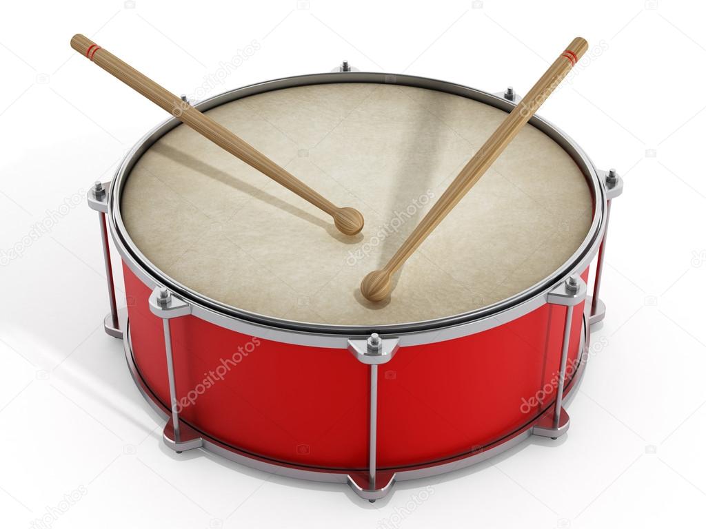 Tambor rojo con palo — Foto de stock #103966618 © destinacigdem