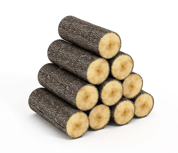 Stack of wood logs on white background Stock Photo by ©koya979 15879225