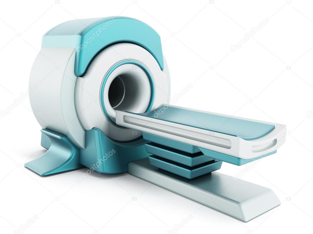Magnetic Resonance Imaging MRI system isolated on white background ...