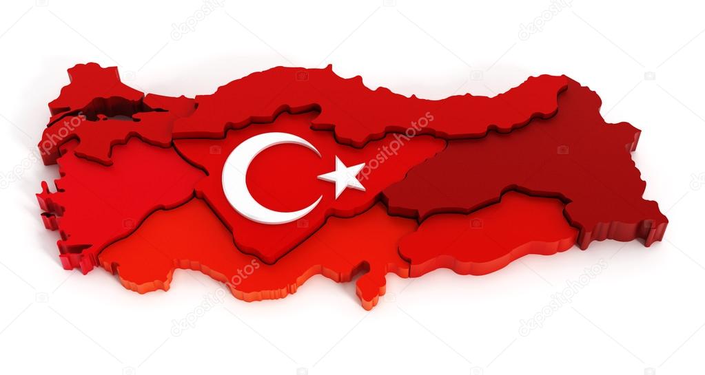 Turkey Map Flag