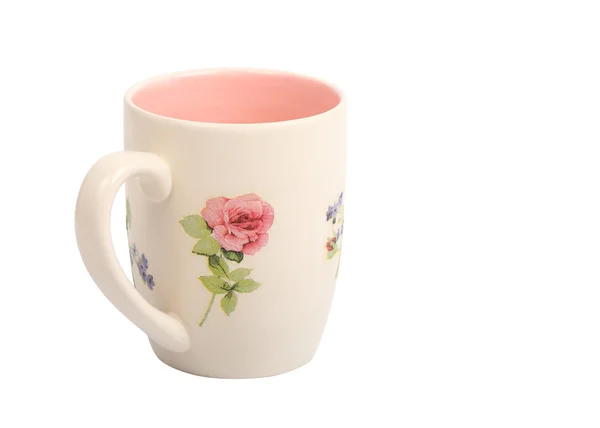 Mug with rose flower pattern isolated Stock Photo by ©Sutichak 52812421