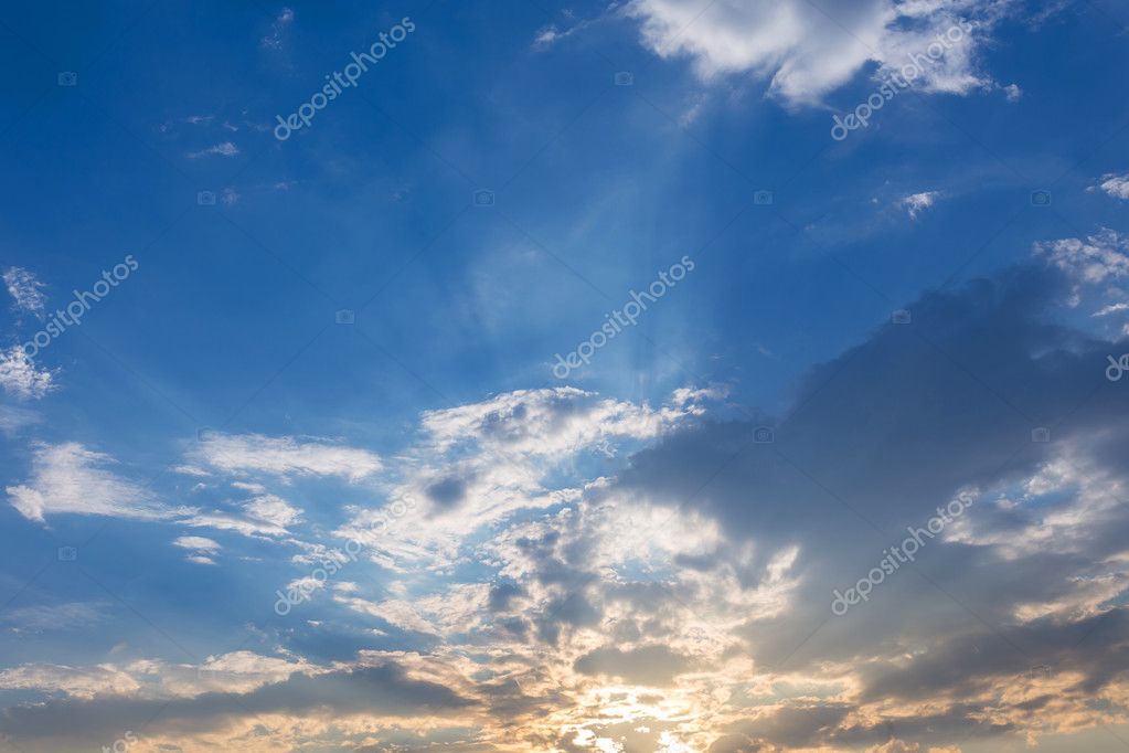 Blue sky with cloud, beautiful sunset sky background ⬇ Stock Photo ...