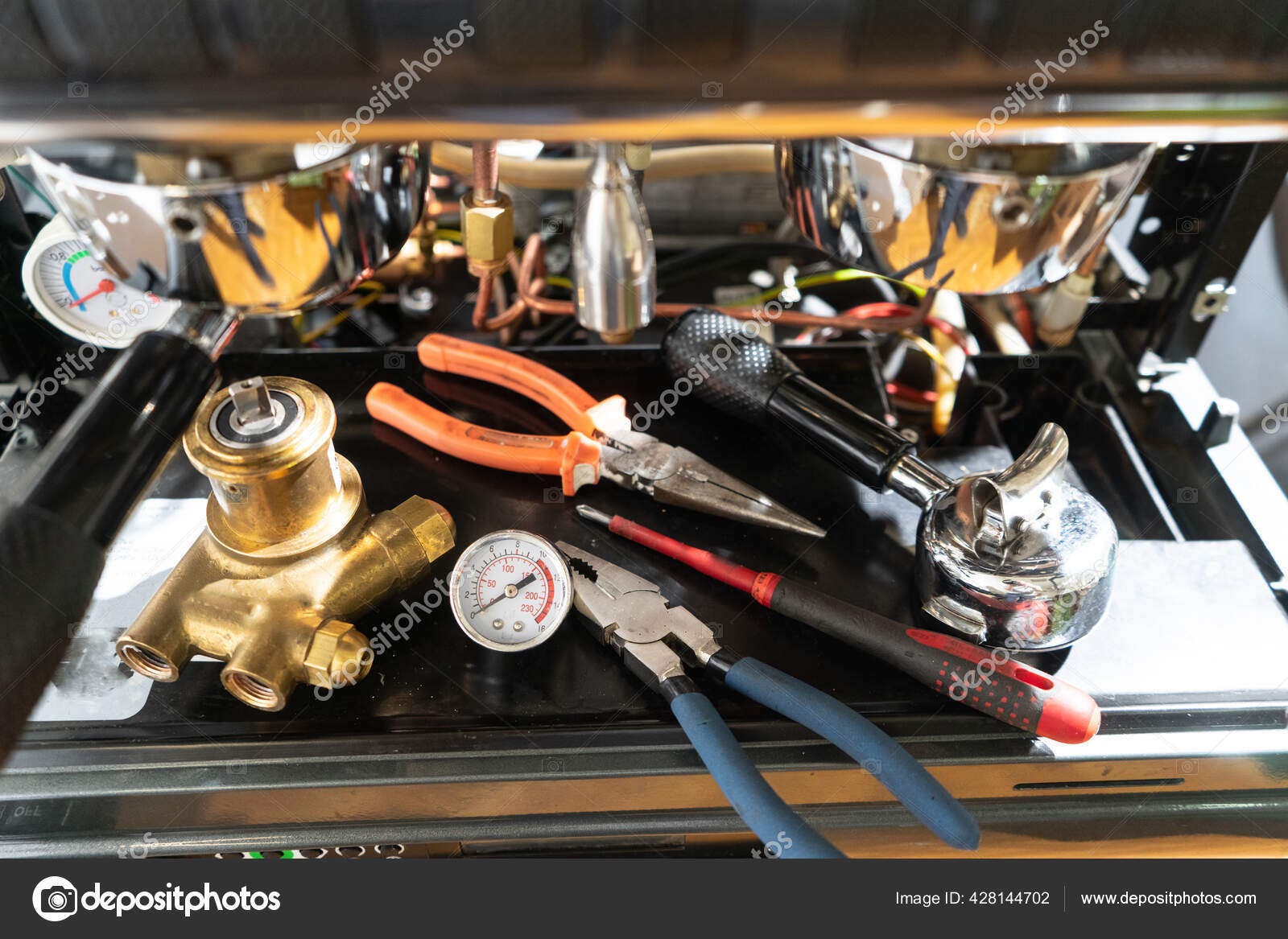 Repair Coffee Machine Photo Disassembled Coffee Machine — Stock Photo ...