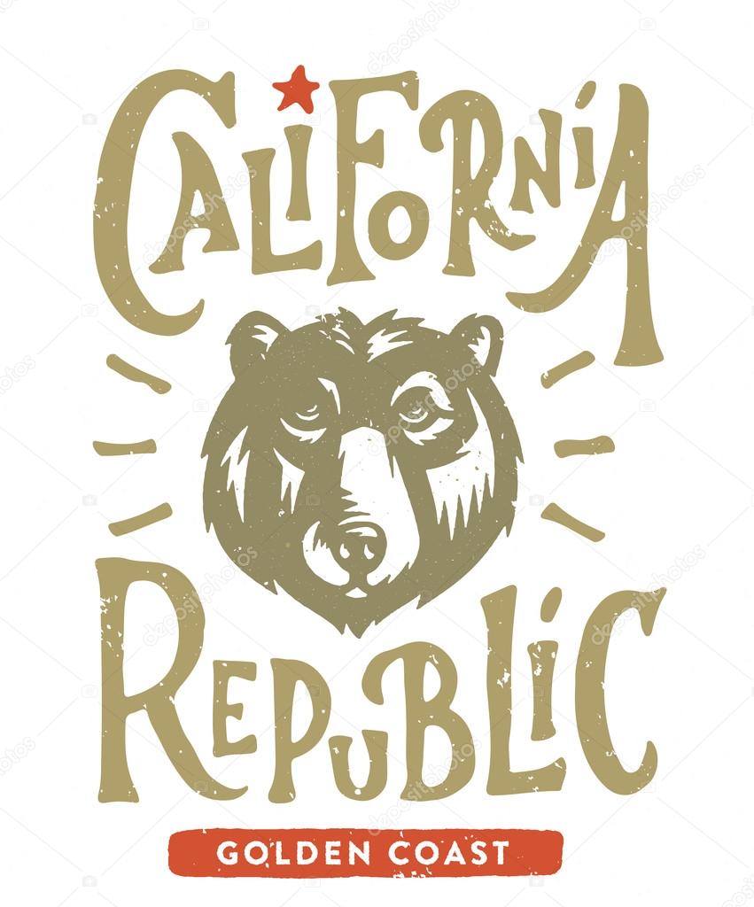 Hand lettered California Republic graphics — Stock Vector ...